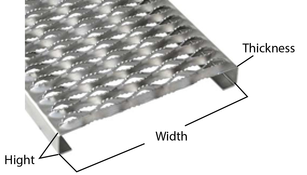 Grip Strut Galv. Width 9.5" x 12ga x H 2 – Des Moines Steel Inc.